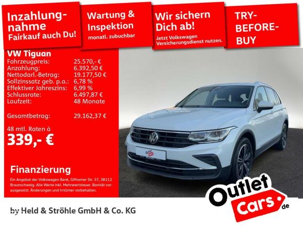 Balts Volkswagen Tiguan 2021 Kauņa, ar dzinēja tilpumu 1.50 L un nobraukumu 77 tūkst. km par 28137 €, foto 1 vietnē AUTOMOTO.COM.LV