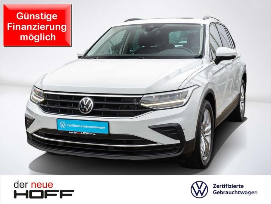 White Volkswagen Tiguan 2021 in Kaunas, with an engine capacity of 2.00 L and mileage of 48 thousand km for 32674 €, photo 1 on AUTOMOTO.COM.LV