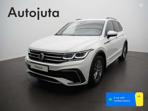 White Volkswagen Tiguan 2021 in Vilnius, with an engine capacity of 1.98 L and mileage of 39 thousand km for 30500 €, photo 1 on AUTOMOTO.COM.LV