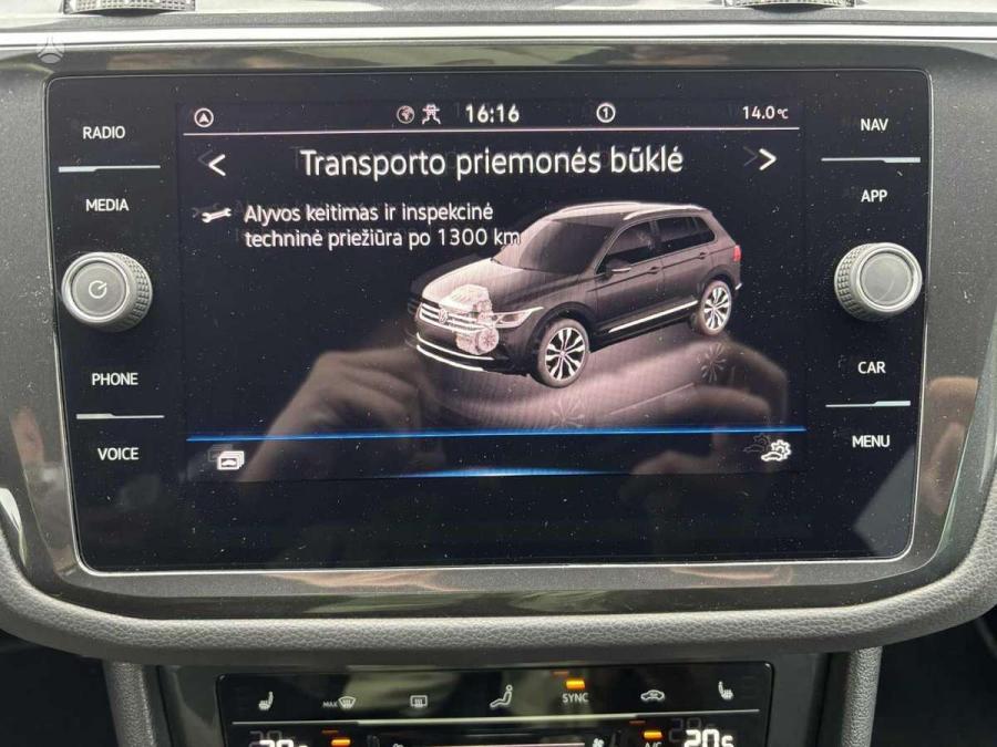White Volkswagen Tiguan 2021 in Klaipeda, with an engine capacity of 1.50 L and mileage of 98 thousand km for 20970 €, photo 16 on AUTOMOTO.COM.LV