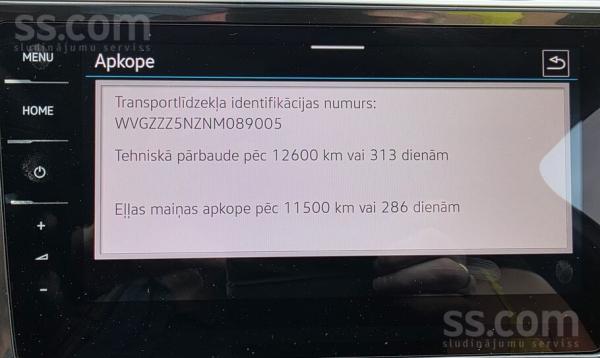 White Volkswagen Tiguan 2022 in Kuldiga, with an engine capacity of 2.00 L and mileage of 72 thousand km for 32000 €, photo 10 on AUTOMOTO.COM.LV