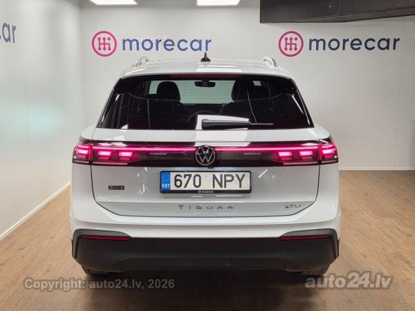White Volkswagen Tiguan 2024 in Tallinn, with an engine capacity of 1.50 L and mileage of 28 thousand km for 31900 €, photo 5 on AUTOMOTO.COM.LV