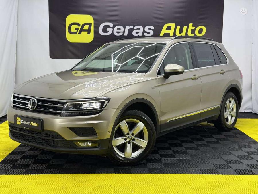 Yellow Volkswagen Tiguan 2019 in Vilnius, with an engine capacity of 1.97 L and mileage of 110 thousand km for 19490 €, photo 1 on AUTOMOTO.COM.LV