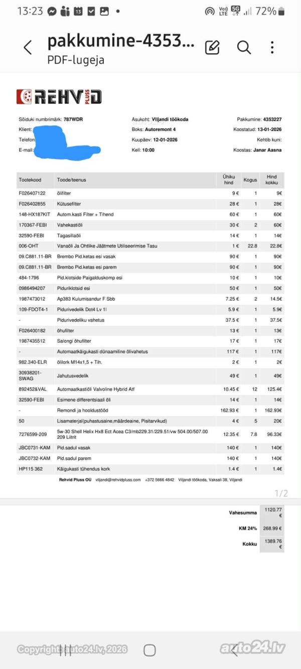 Black Volkswagen Touareg 2016 in Tallinn, with an engine capacity of 3.00 L and mileage of 330 thousand km for 16500 €, photo 10 on AUTOMOTO.COM.LV