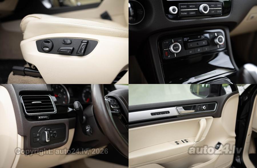 Black Volkswagen Touareg 2016 in Tallinn, with an engine capacity of 3.00 L and mileage of 270 thousand km for 15900 €, photo 28 on AUTOMOTO.COM.LV