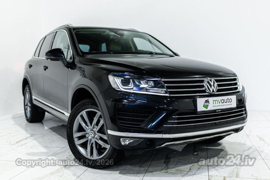 Black Volkswagen Touareg 2016 in Tallinn, with an engine capacity of 3.00 L and mileage of 187 thousand km for 15990 €, photo 6 on AUTOMOTO.COM.LV