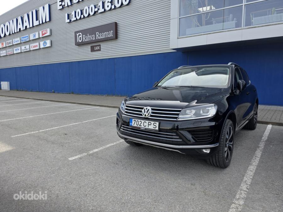 Black Volkswagen Touareg 2015 in Tallinn, with an engine capacity of 3.00 L and mileage of 128 thousand km for 19500 €, photo 10 on AUTOMOTO.COM.LV