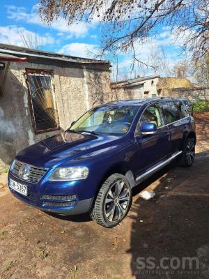 Blue Volkswagen Touareg 2006 in Riga, with an engine capacity of 3.00 L and mileage of 347 thousand km for 3500 €, photo 3 on AUTOMOTO.COM.LV