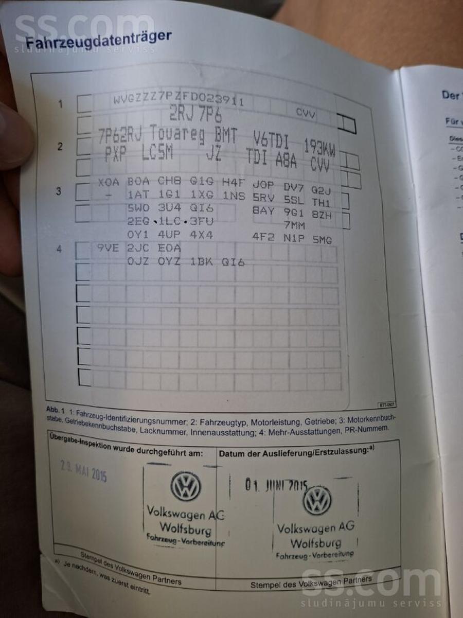 Синий Фольксваген Туарег 2015 в Рига, объемом двигателя 3.00 л и пробегом 196 тыс. км за 23500 €, фото 27 на AUTOMOTO.COM.LV