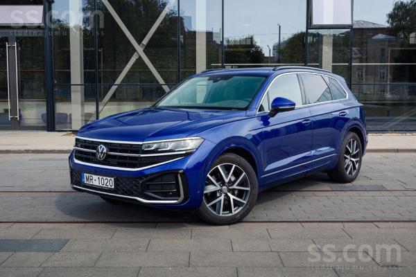 Blue Volkswagen Touareg 2025 in Riga, with an engine capacity of 3.00 L and mileage of 19 thousand km for 71950 €, photo 1 on AUTOMOTO.COM.LV