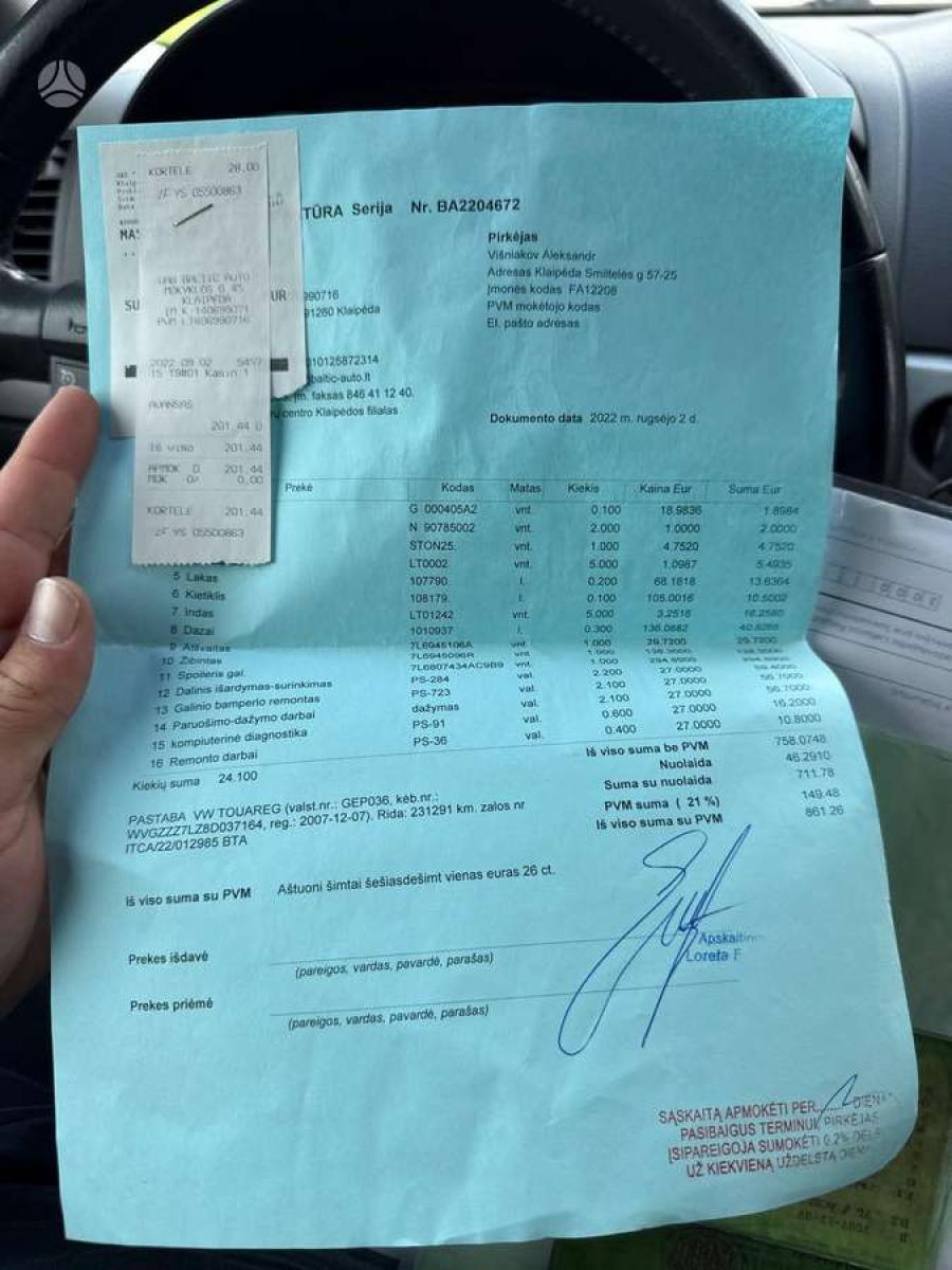 Зеленый Фольксваген Туарег 2007 в Каунас, объемом двигателя 2.97 л и пробегом 262 тыс. км за 4600 €, фото 32 на AUTOMOTO.COM.LV