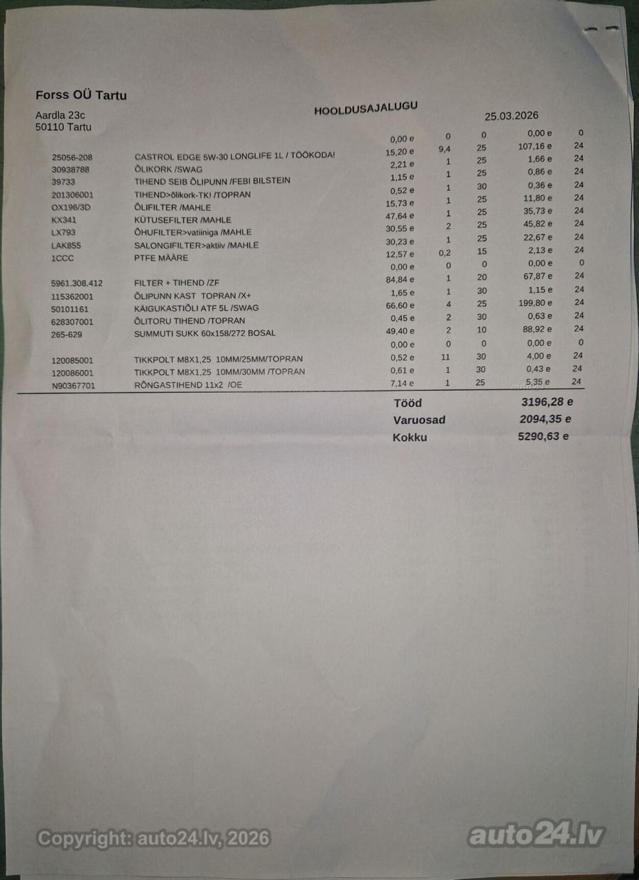White Volkswagen Touareg 2012 in Tartu, with an engine capacity of 4.10 L and mileage of 280 thousand km for 14900 €, photo 18 on AUTOMOTO.COM.LV