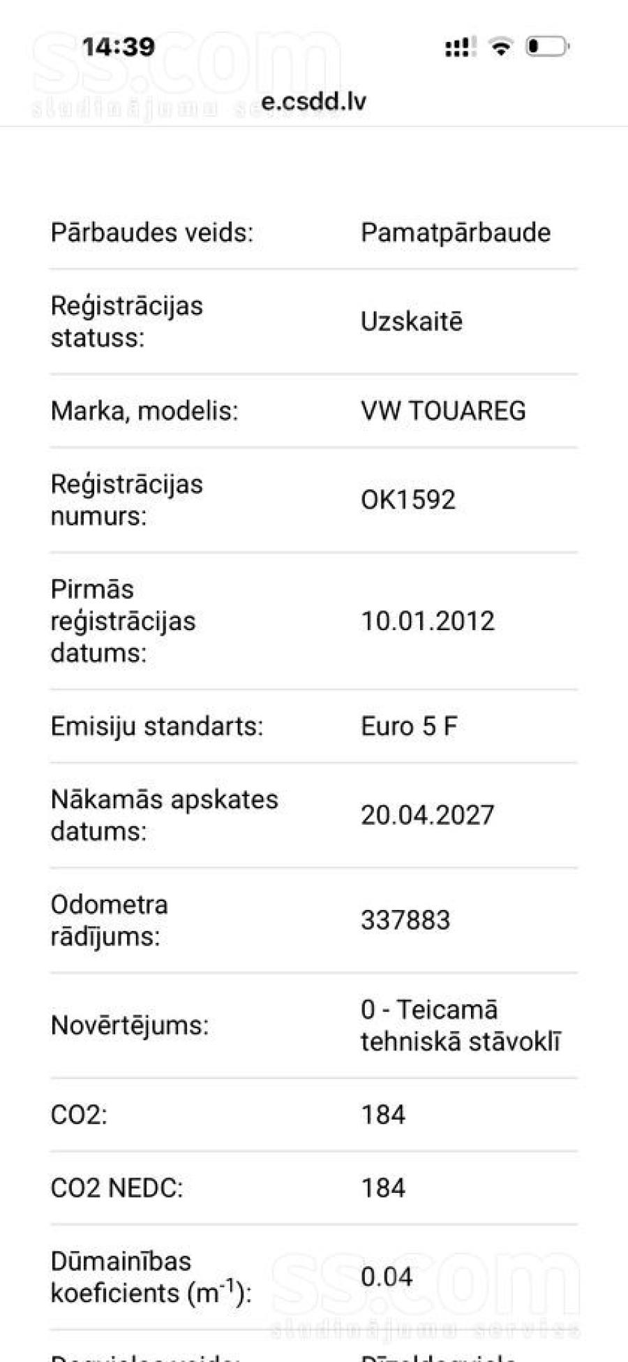 Balts Volkswagen Touareg 2012 Aizkraukle, ar dzinēja tilpumu 3.00 L un nobraukumu 327 tūkst. km par 8970 €, foto 22 vietnē AUTOMOTO.COM.LV