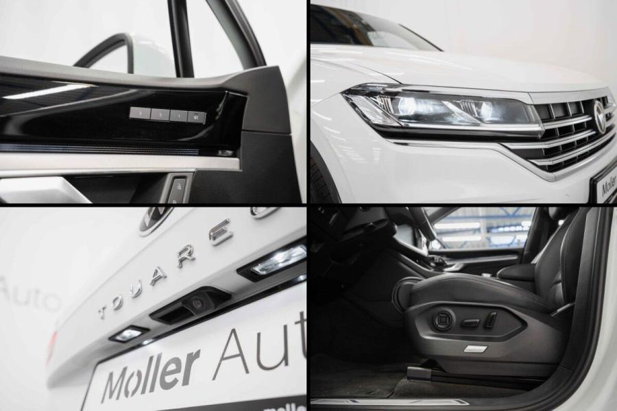White Volkswagen Touareg 2023 in Tallinn, with an engine capacity of 3.00 L and mileage of 150 thousand km for 40900 €, photo 15 on AUTOMOTO.COM.LV