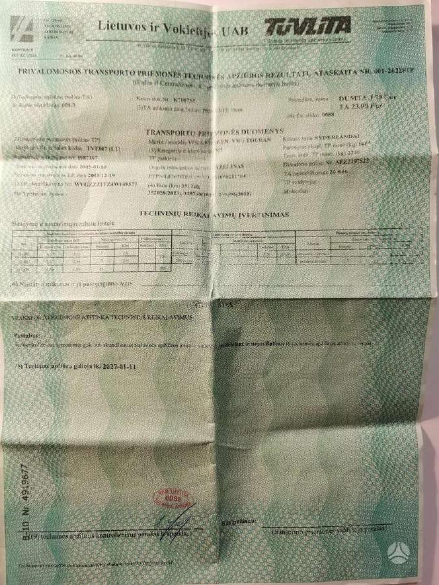 Черный Фольксваген Туран 2005 в Вильнюс, объемом двигателя 1.97 л и пробегом 403 тыс. км за 1000 €, фото 31 на AUTOMOTO.COM.LV