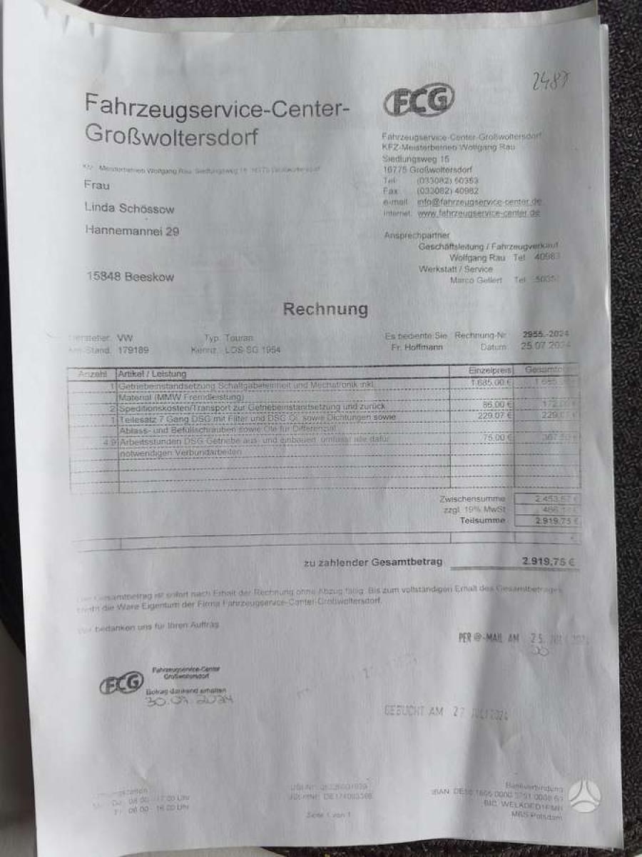 Черный Фольксваген Туран 2011 в Кедайняй, объемом двигателя 1.60 л и пробегом 213 тыс. км за 5700 €, фото 19 на AUTOMOTO.COM.LV