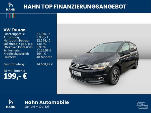 Black Volkswagen Touran 2019 in Kaunas, with an engine capacity of 1.50 L and mileage of 88 thousand km for 24388 €, photo 2 on AUTOMOTO.COM.LV