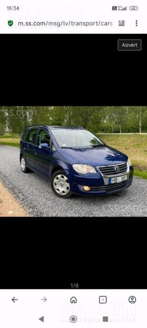 Zils Volkswagen Touran 2008 Rīga, ar dzinēja tilpumu 1.90 L un nobraukumu 340 tūkst. km par 1870 €, foto 2 vietnē AUTOMOTO.COM.LV