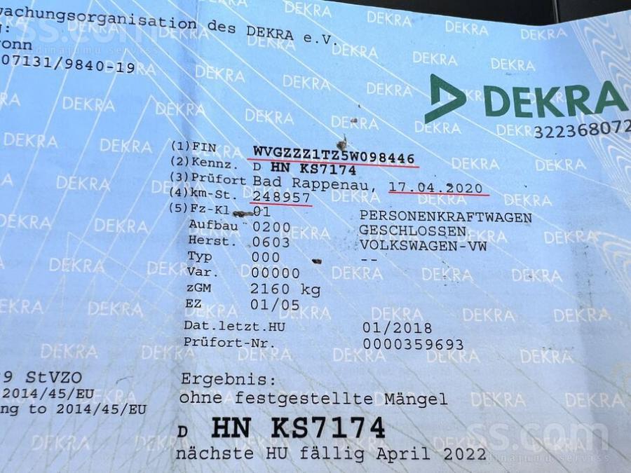 Синий Фольксваген Туран 2005 в Даугавпилс, объемом двигателя 1.90 л и пробегом 297 тыс. км за 2649 €, фото 29 на AUTOMOTO.COM.LV