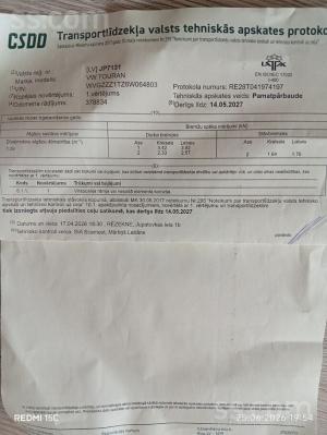 Серый Фольксваген Туран 2005 в Резекне, объемом двигателя 2.00 л и пробегом 380 тыс. км за 1800 €, фото 5 на AUTOMOTO.COM.LV