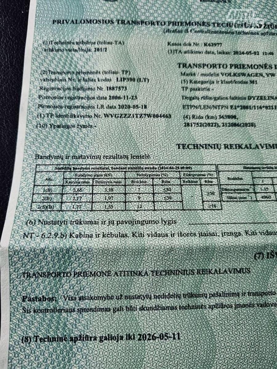 Pelēks Volkswagen Touran 2006 Jonava, ar dzinēja tilpumu 1.90 L un nobraukumu 387 tūkst. km par 850 €, foto 18 vietnē AUTOMOTO.COM.LV