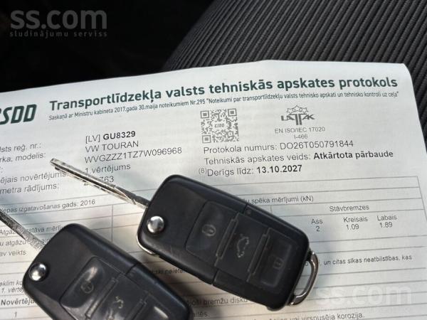 Серый Фольксваген Туран 2007 в Добеле, объемом двигателя 1.90 л и пробегом 201 тыс. км за 2350 €, фото 10 на AUTOMOTO.COM.LV