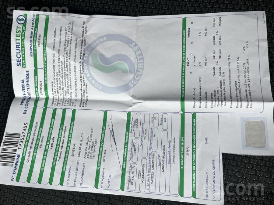 Серый Фольксваген Туран 2011 в Рига, объемом двигателя 2.00 л и пробегом 225 тыс. км за 6550 €, фото 11 на AUTOMOTO.COM.LV