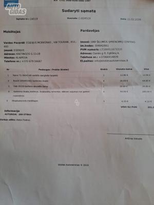 Volkswagen Touran 2005 Telšiai, ar dzinēja tilpumu 2.00 L un nobraukumu 275 tūkst. km par 1850 €, foto 19 vietnē AUTOMOTO.COM.LV