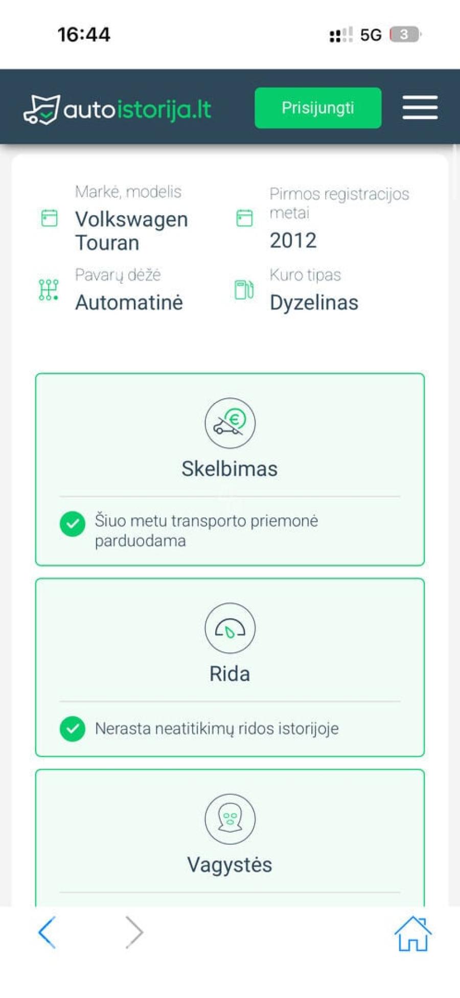 Фольксваген Туран 2012 в Каунас, объемом двигателя 1.60 л и пробегом 362 тыс. км за 5500 €, фото 26 на AUTOMOTO.COM.LV