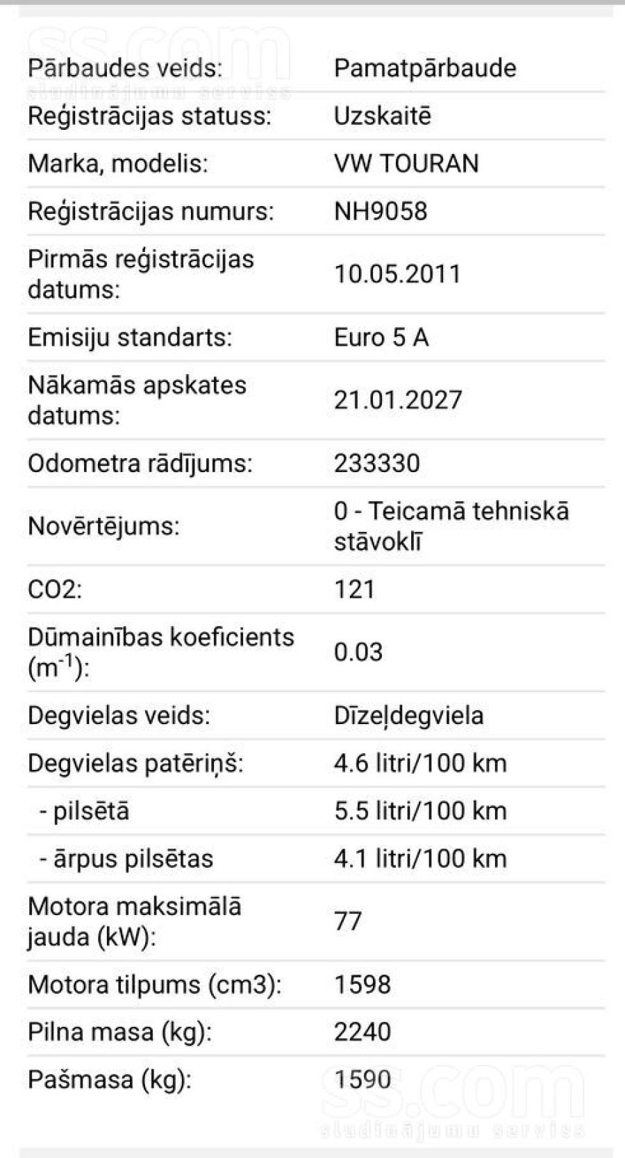 Sarkans Volkswagen Touran 2011 Ogre, ar dzinēja tilpumu 1.60 L un nobraukumu 235 tūkst. km par 5750 €, foto 33 vietnē AUTOMOTO.COM.LV