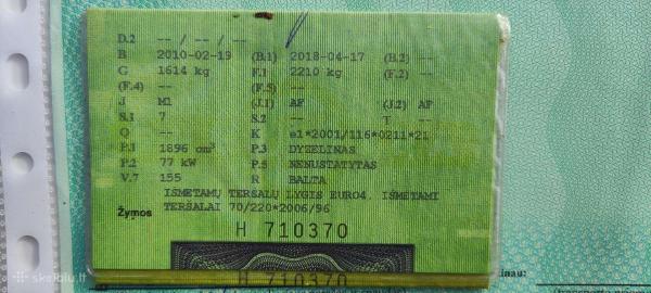 Белый Фольксваген Туран 2010 в Шилале, объемом двигателя 1.90 л и пробегом 360 тыс. км за 2900 €, фото 5 на AUTOMOTO.COM.LV