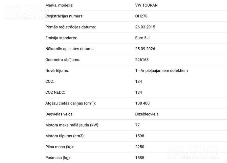 Balts Volkswagen Touran 2015 Rīga, ar dzinēja tilpumu 1.60 L un nobraukumu 0 tūkst. km par 6750 €, foto 29 vietnē AUTOMOTO.COM.LV