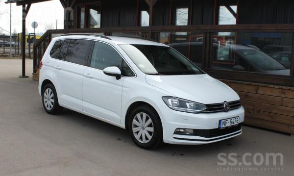 White Volkswagen Touran 2017 in Riga, with an engine capacity of 1.60 L and mileage of 0 thousand km for 9450 €, photo 1 on AUTOMOTO.COM.LV