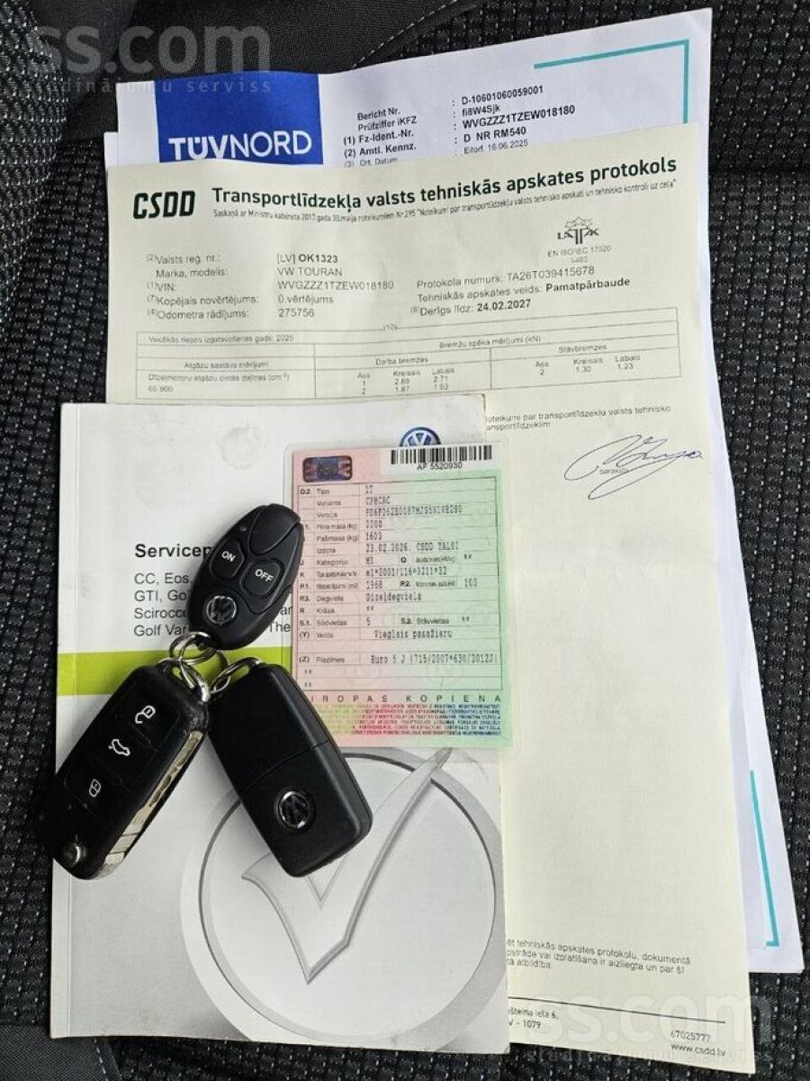 Желтый Фольксваген Туран 2013 в Талси, объемом двигателя 2.00 л и пробегом 277 тыс. км за 6950 €, фото 27 на AUTOMOTO.COM.LV