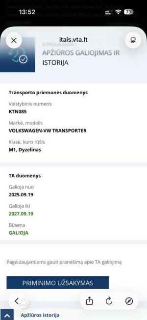 Black Volkswagen Transporter 2005 in Vilnius, with an engine capacity of 2.46 L and mileage of 373 thousand km for 6350 €, photo 22 on AUTOMOTO.COM.LV