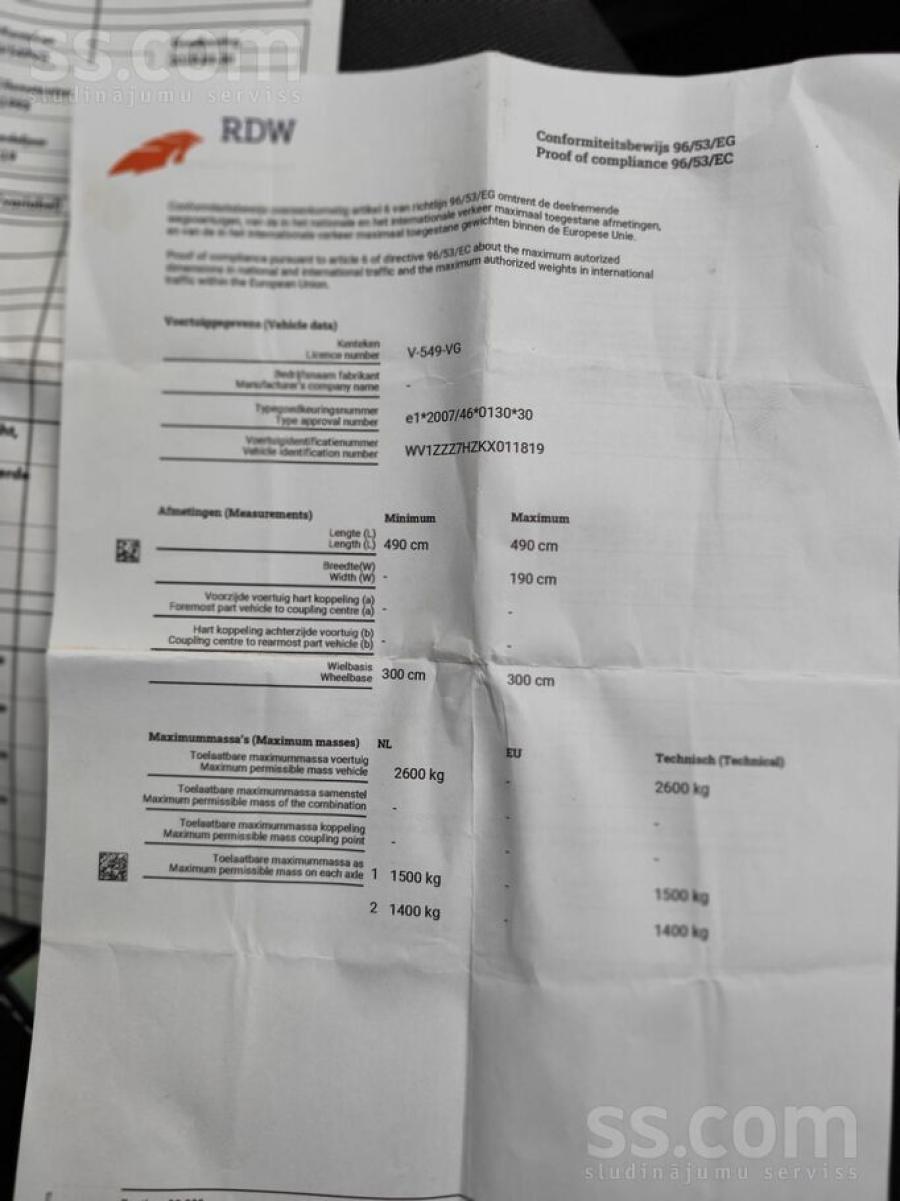 Pelēks Volkswagen Transporter 2019 Rīga, ar dzinēja tilpumu 2.00 L un nobraukumu 102 tūkst. km par 16500 €, foto 6 vietnē AUTOMOTO.COM.LV