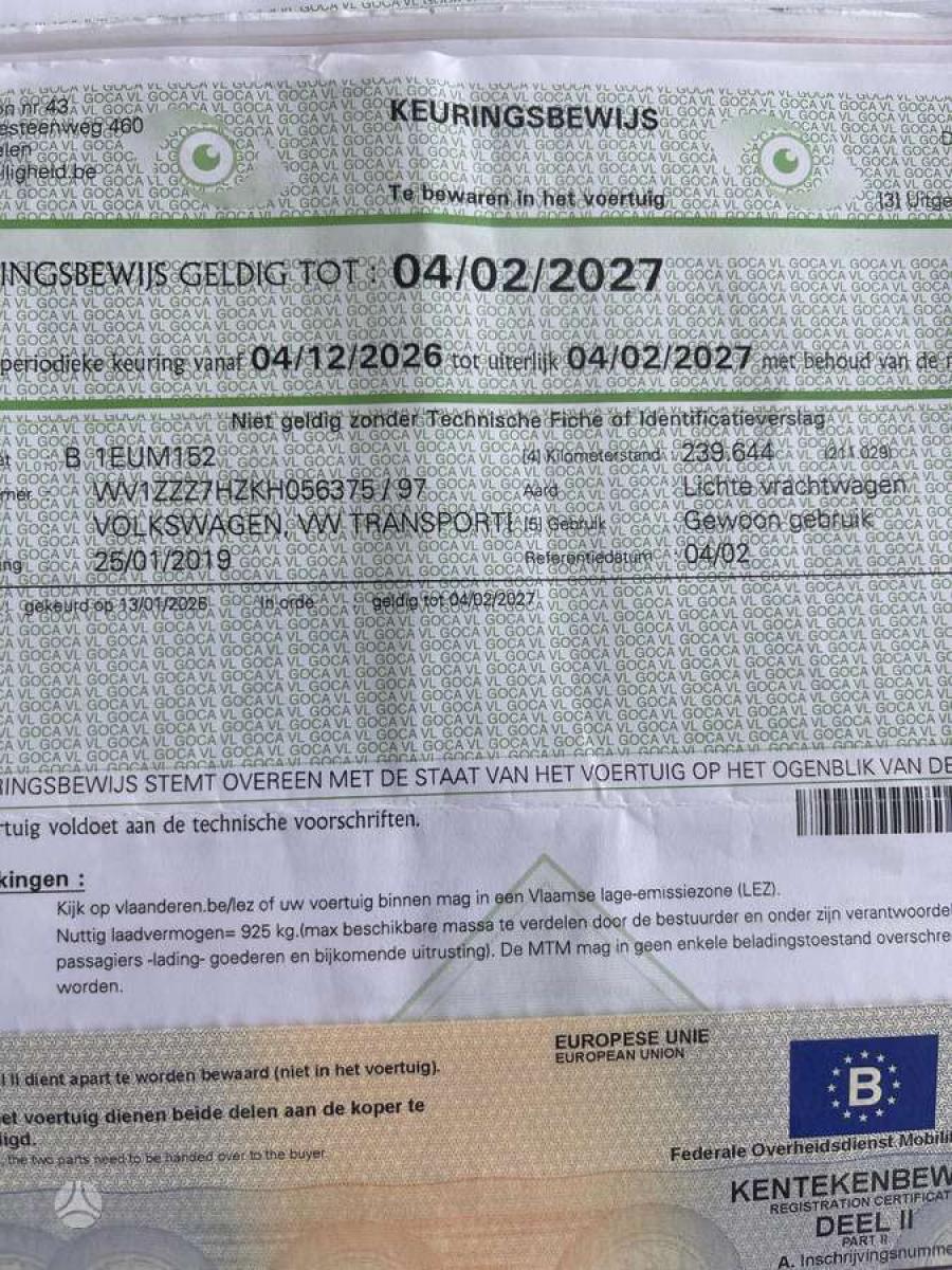 Red Volkswagen Transporter 2019 in Kaunas, with an engine capacity of 1.97 L and mileage of 250 thousand km for 11900 €, photo 18 on AUTOMOTO.COM.LV