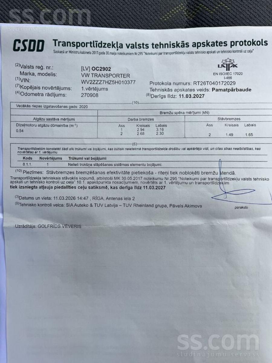 Sarkans Volkswagen Transporter 2004 Rīga, ar dzinēja tilpumu 1.90 L un nobraukumu 273 tūkst. km par 4800 €, foto 11 vietnē AUTOMOTO.COM.LV
