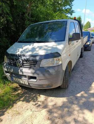 White Volkswagen Transporter 2007 in Vilnius, with an engine capacity of 1.90 L and mileage of 387 thousand km for 1999 €, photo  on AUTOMOTO.COM.LV