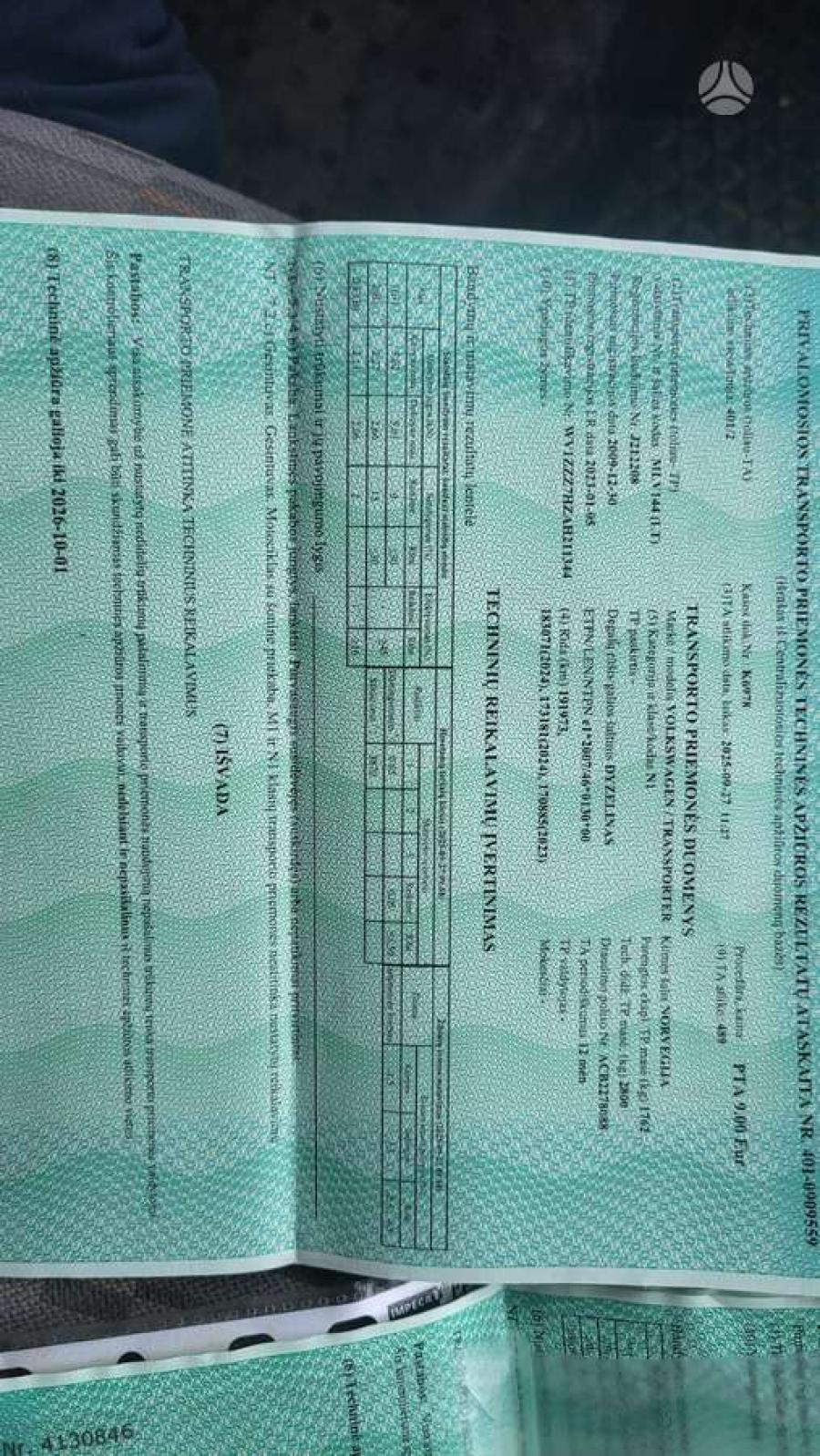 Balts Volkswagen Transporter 2009 Klaipėda, ar dzinēja tilpumu 1.99 L un nobraukumu 193 tūkst. km par 5500 €, foto 14 vietnē AUTOMOTO.COM.LV