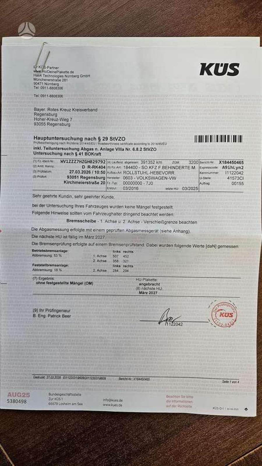 White Volkswagen Transporter 2016 in Marijampole, with an engine capacity of 1.97 L and mileage of 397 thousand km for 10200 €, photo 43 on AUTOMOTO.COM.LV