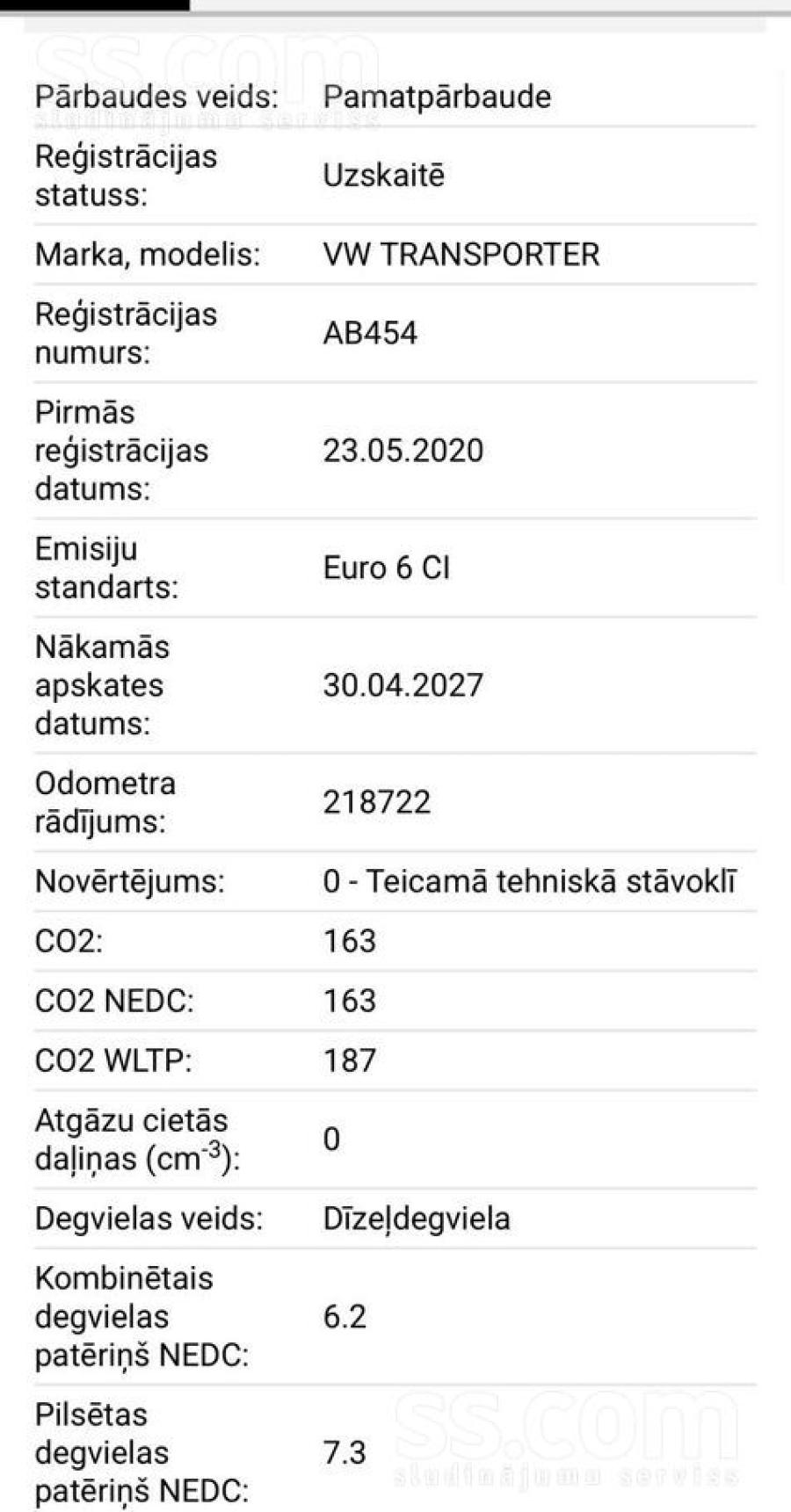 White Volkswagen Transporter 2020 in Cesis, with an engine capacity of 2.00 L and mileage of 219 thousand km for 15750 €, photo 24 on AUTOMOTO.COM.LV