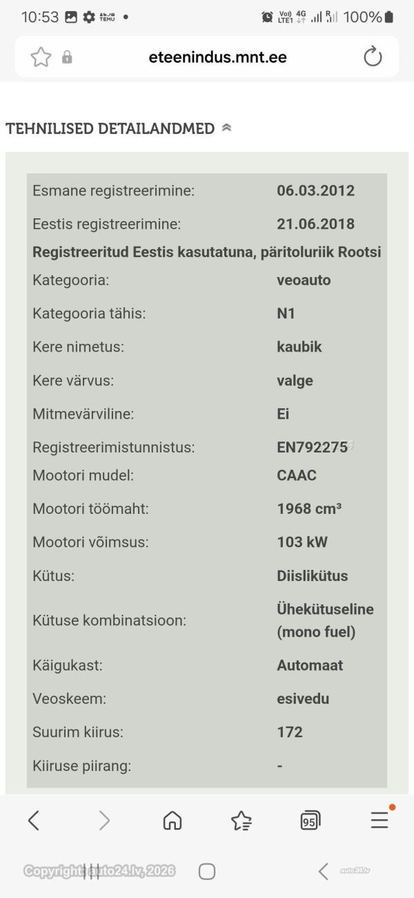 Balts Volkswagen Transporter 2012 Veru, ar dzinēja tilpumu 2.00 L un nobraukumu 378 tūkst. km par 4999 €, foto 11 vietnē AUTOMOTO.COM.LV