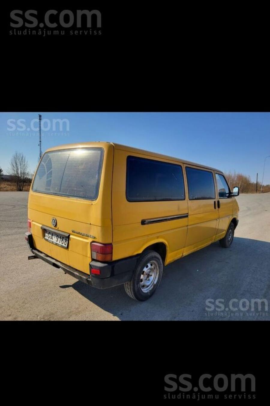 Yellow Volkswagen Transporter 1995 in Rezekne, with an engine capacity of 2.40 L and mileage of 331 thousand km for 3100 €, photo 2 on AUTOMOTO.COM.LV