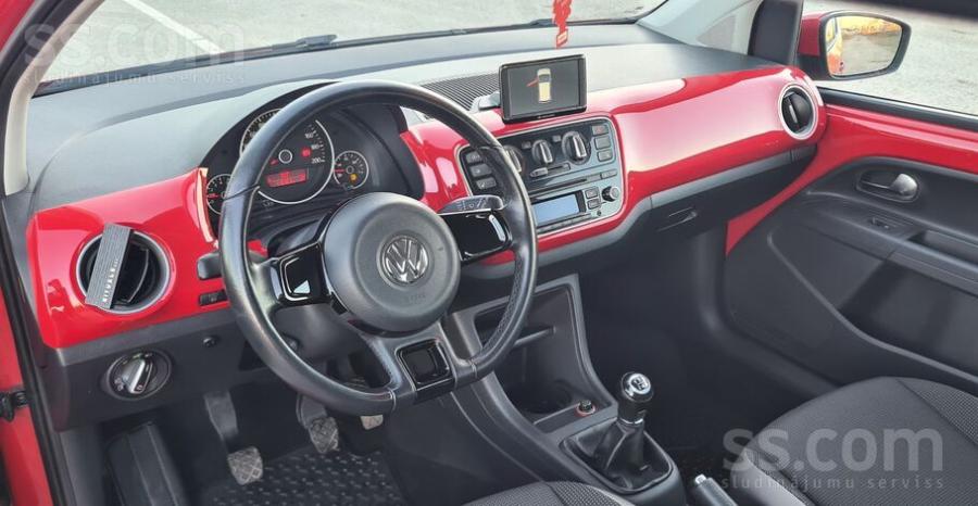 Red Volkswagen Up 2012 in Jurmala, with an engine capacity of 1.00 L and mileage of 116 thousand km for 3750 €, photo 6 on AUTOMOTO.COM.LV