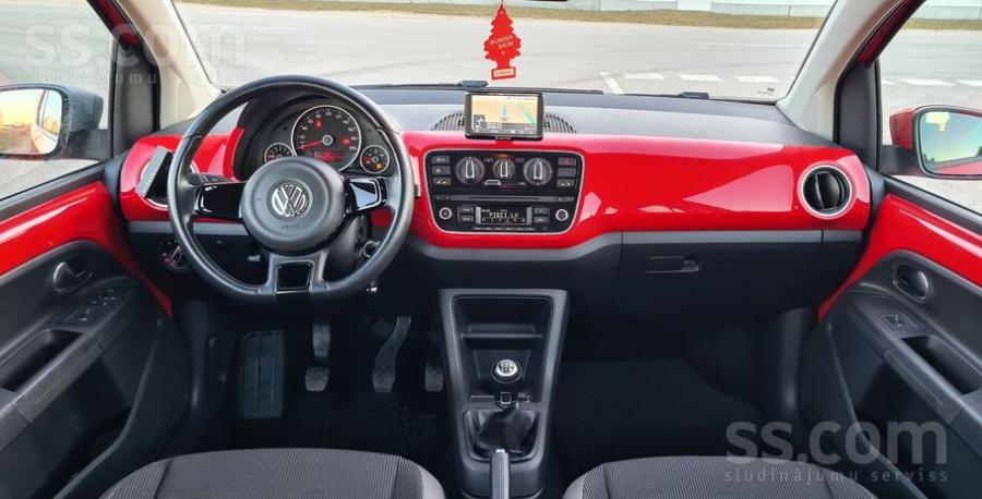 Red Volkswagen Up 2012 in Jurmala, with an engine capacity of 1.00 L and mileage of 116 thousand km for 3750 €, photo 7 on AUTOMOTO.COM.LV