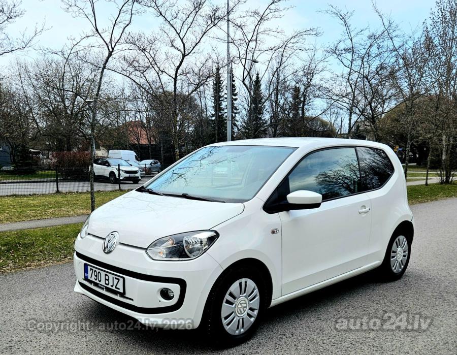 White Volkswagen Up 2013 in Tallinn, with an engine capacity of 1.00 L and mileage of 74 thousand km for 3990 €, photo 1 on AUTOMOTO.COM.LV