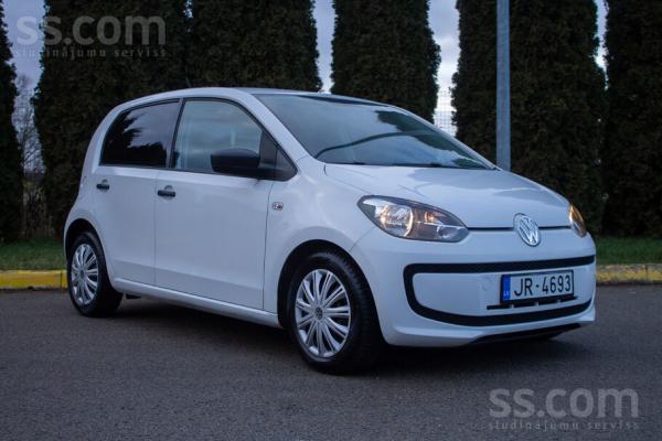 White Volkswagen Up 2014 in Jelgava, with an engine capacity of 1.00 L and mileage of 106 thousand km for 5200 €, photo 1 on AUTOMOTO.COM.LV
