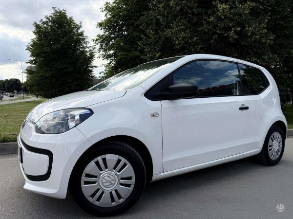 White Volkswagen Up 2015 in Kaunas, with an engine capacity of 1.00 L and mileage of 145 thousand km for 2690 €, photo 1 on AUTOMOTO.COM.LV
