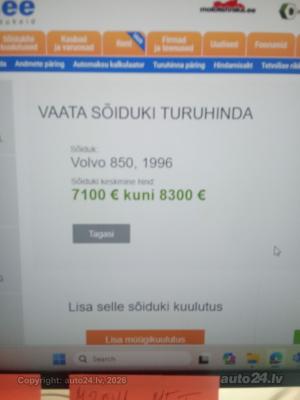 Volvo 850 1996 Keila, ar dzinēja tilpumu 2.50 L un nobraukumu 267 tūkst. km par 1400 €, foto 24 vietnē AUTOMOTO.COM.LV